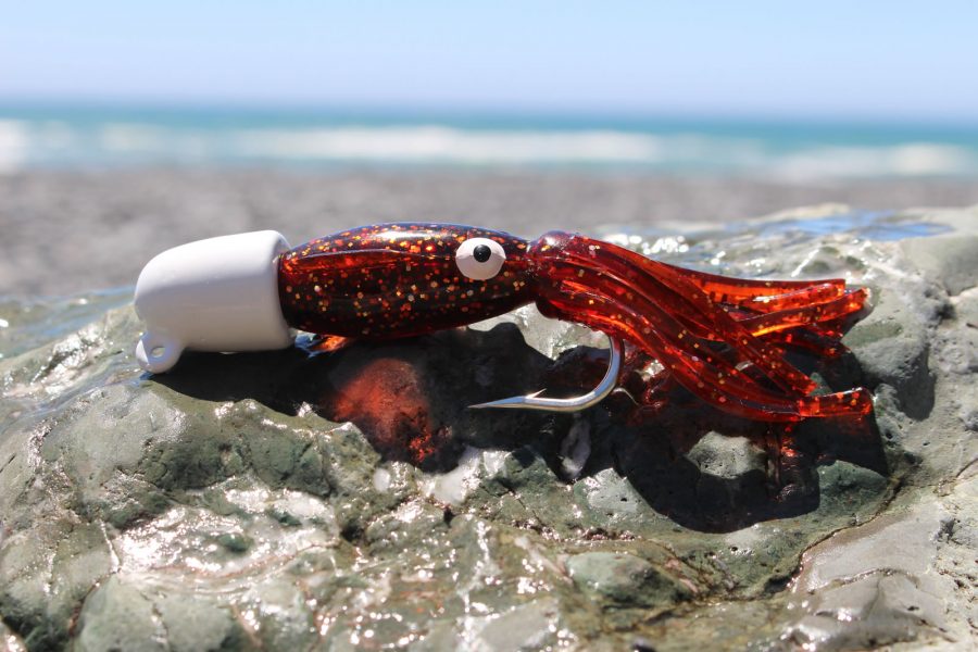 J3 3-pack of 5" B2 Jig Head Squid 3 oz - Soft Plastic Squid with Jig Heads